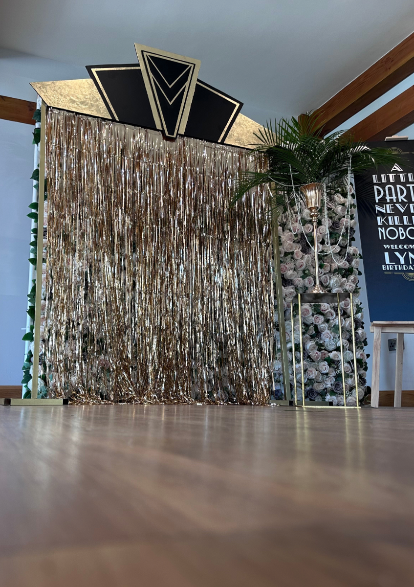 Art Deco style Backdrop for hire | Great Gatsby themed party – Rock the Day