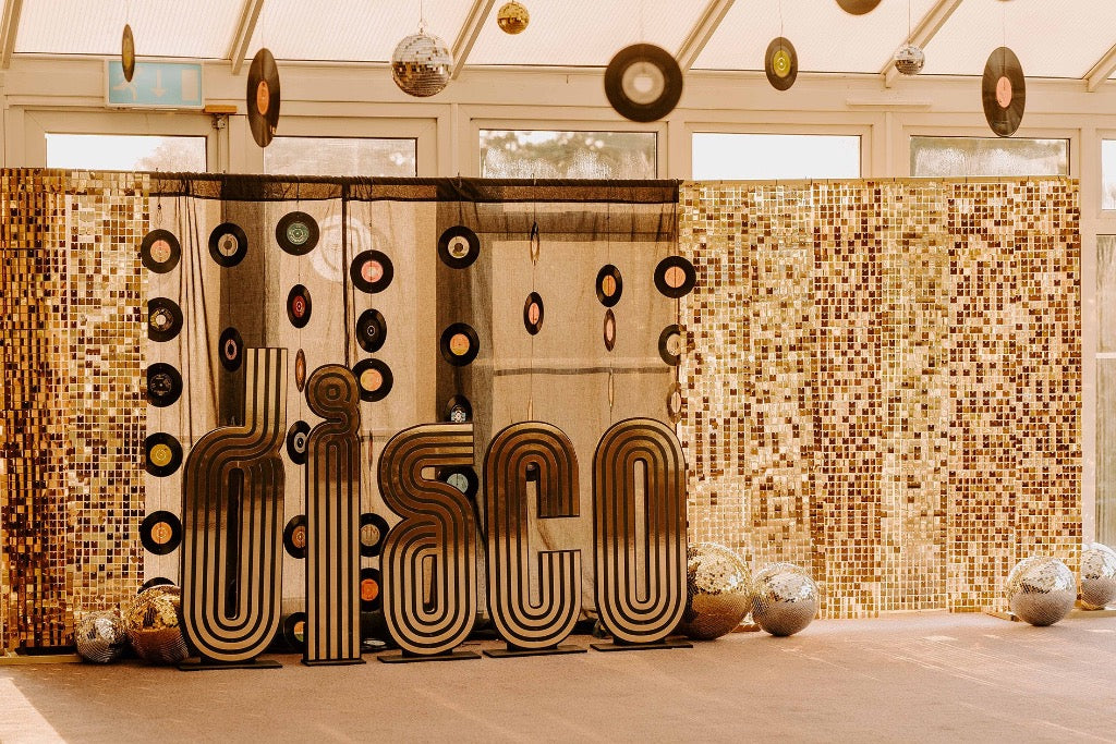 DISCO sign for hire| Prop hire Essex | Event hire London – Rock the Day