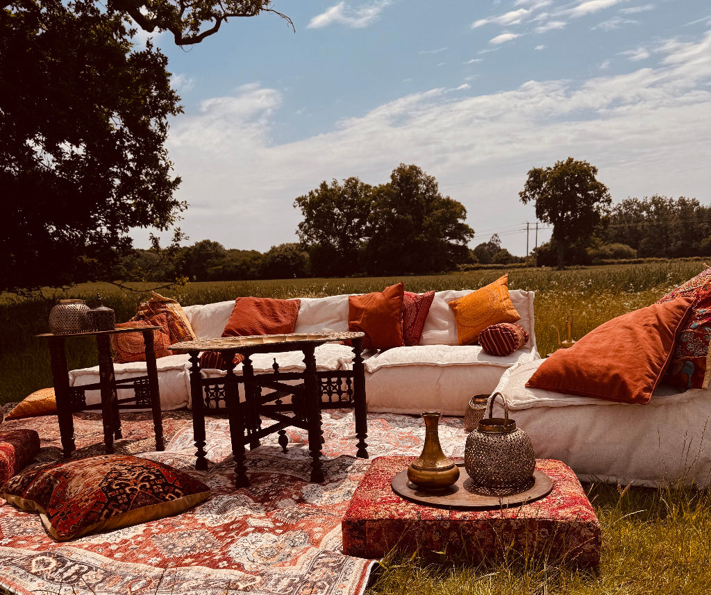 Modern Boho VIP Lounge for hire| Low seating VIP lounge hire – Rock the Day