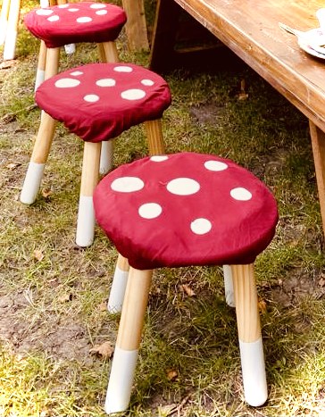 Toadstool style mini chair | Themed kids party prop hire – Rock the Day