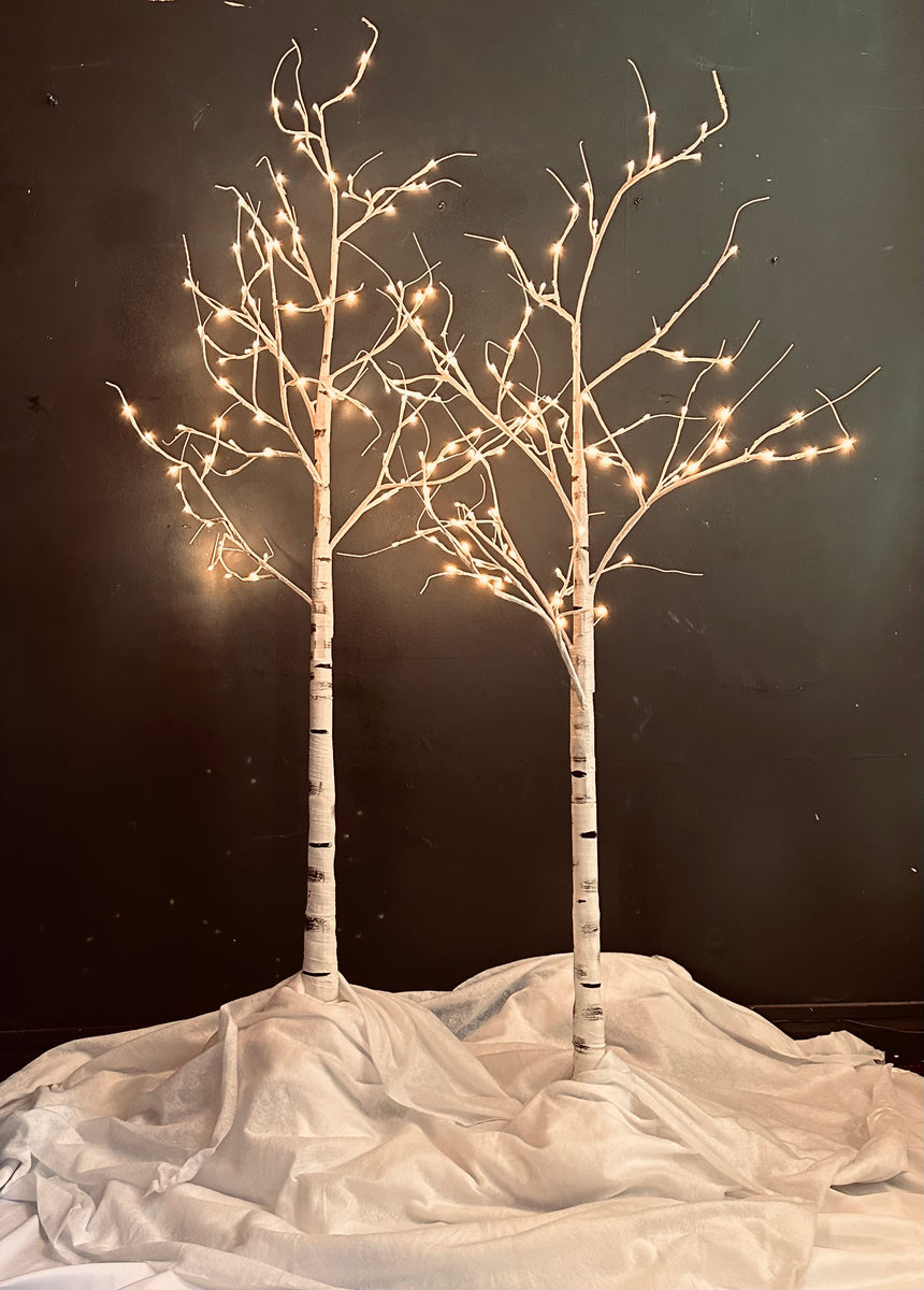 White Birch hire|Christmas party prop hire|Christmas styling – Rock the Day