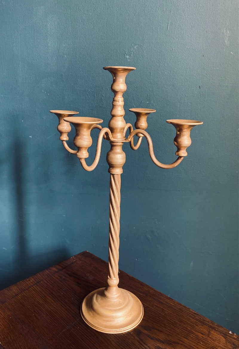 Gold Rustic Candelabra/Medium | wedding prop hire | party props – Rock ...