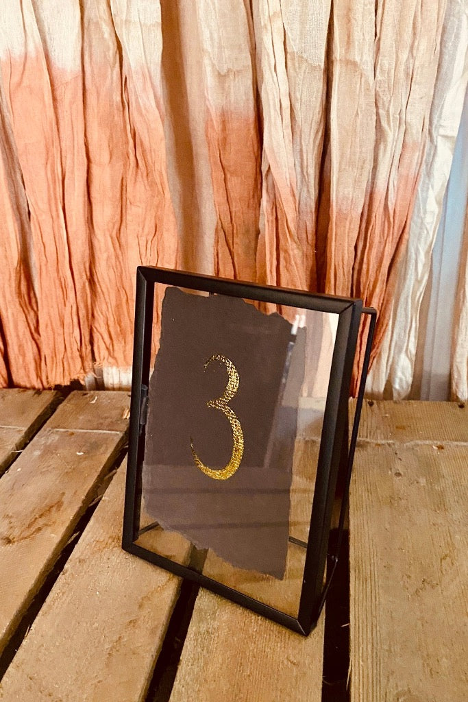 Black table number stand | Table decor hire | Venue decor – Rock the Day