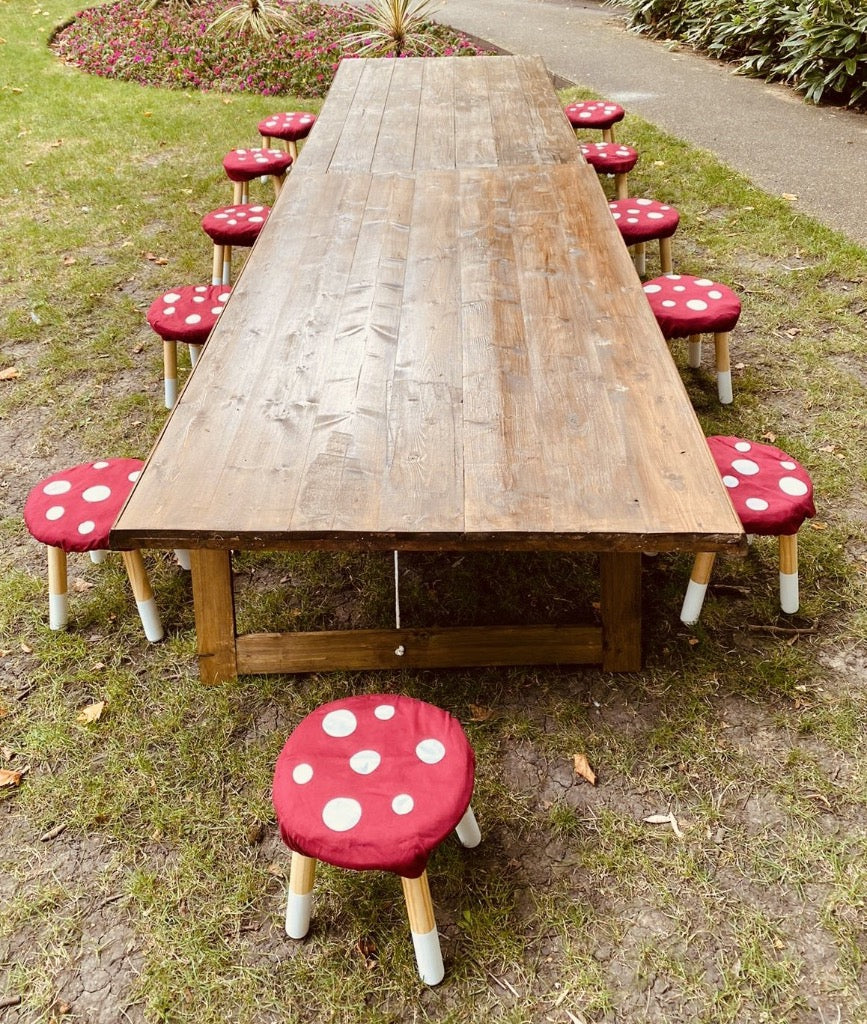 Toadstool style mini chair | Themed kids party prop hire – Rock the Day