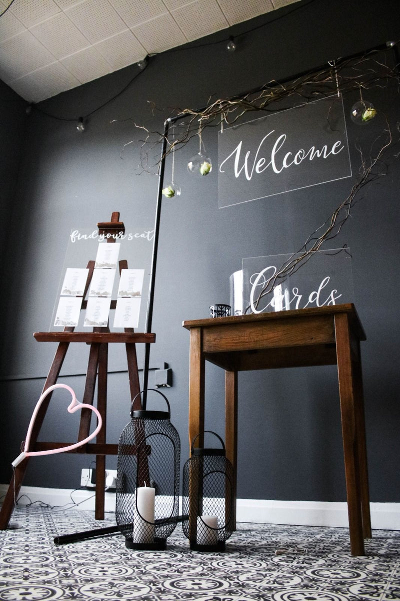 Perspex WELCOME sign for hire | wedding hire | prop hire Essex – Rock ...